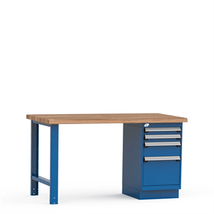 Rousseau Workbench with Drawer Cabinet + Wood Top | Trammell Equipment ...